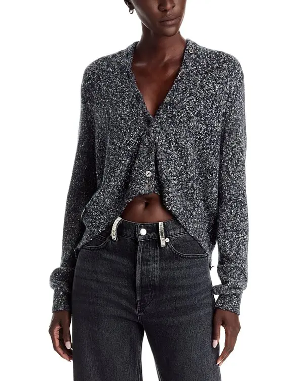 Alexander Wang Embellished Button Through Cardigan - Charcoal
