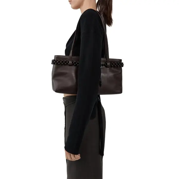 ST. AGNI Bead Belt Leather Structured Shoulder Bag