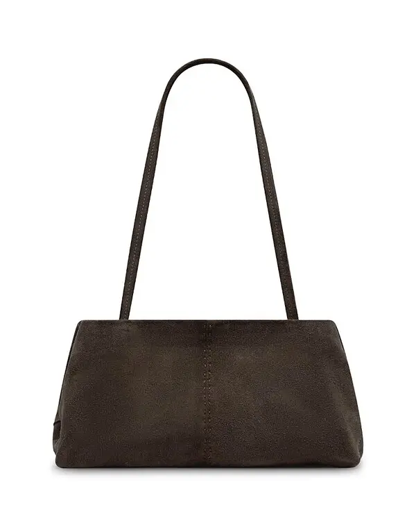 ST. AGNI Origami Medium Suede Shoulder Bag - Coffee