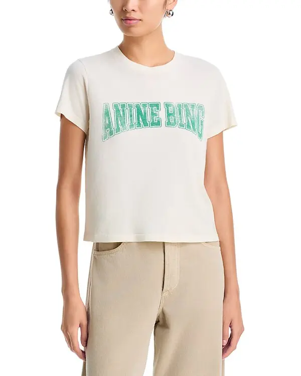 ANINE BING Shelley Cotton Logo Tee