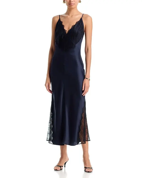 ANINE BING Judy Lace Panel Slip Dress