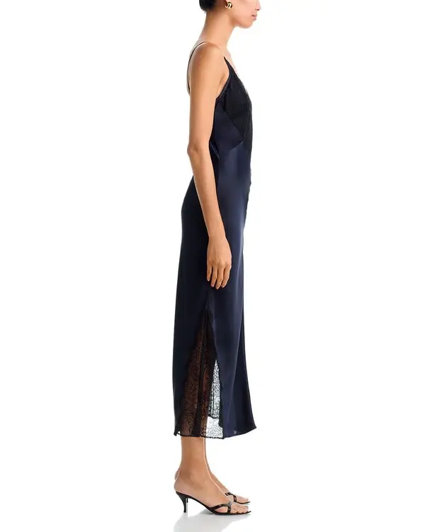 ANINE BING Judy Lace Panel Slip Dress