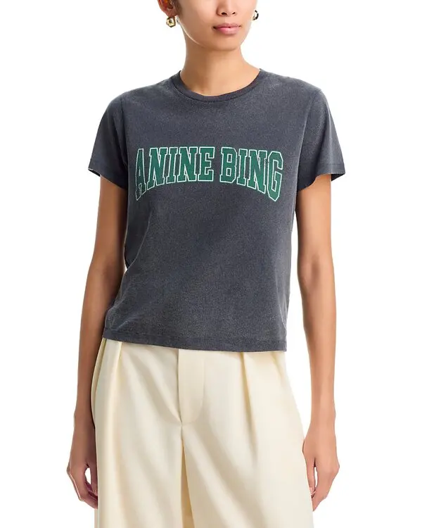ANINE BING Shelley Cotton Logo Tee