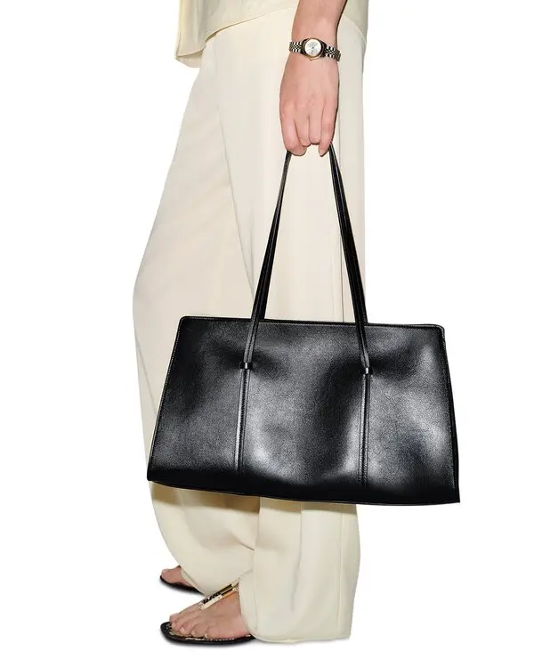 REFORMATION Elena Leather Tote Bag - Black Leather
