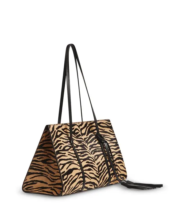 REFORMATION Elena Medium Leather Tote Bag - Warm Tiger