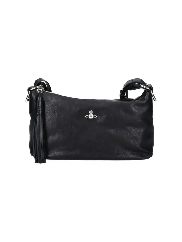 VIVIENNE WESTWOOD Leather Shoulder Bag - Black