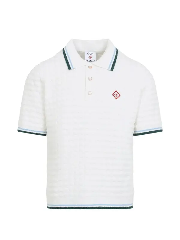 Casablanca Cotton-nylon Polo Shirt - White