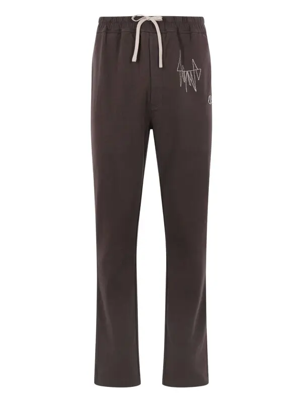 Moncler Graphic Drawstring Straight-leg Pants - Brown