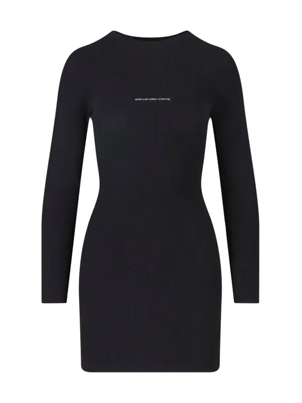 Alexander Wang Ribbed Long-sleeve Mini Dress