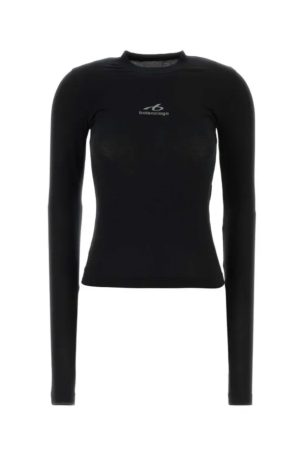 Balenciaga Ski Fitted Crewneck Sweater - Black