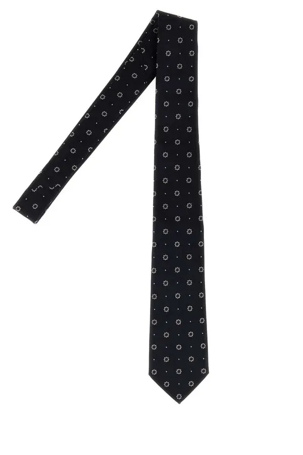 Saint Laurent Embroidered Jacquard Neck Ties