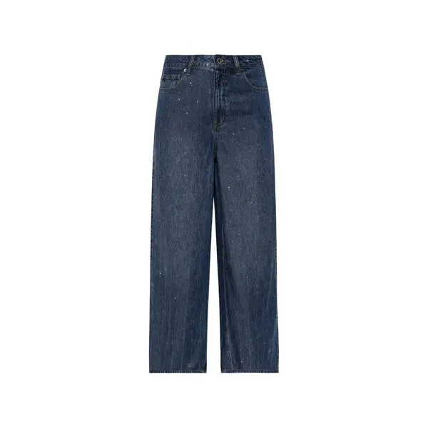 SELF-PORTRAIT Denim Wide-leg Jeans - Blue