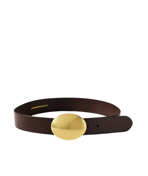 Anthropologie Oval Plaque Belt - Brown