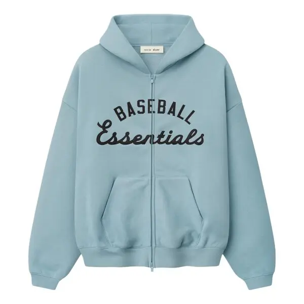 Fear Of God X Mlb Full Zip Sport Hoodie - Stone Blue