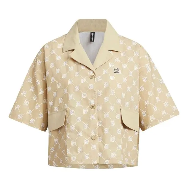 Adidas Neo Lapel Loose Breathable Sports Casual Polo Shirts - Beige