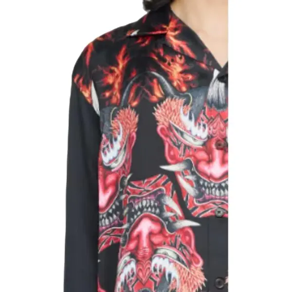 Adidas X Y-3 Red Satin Graphic Shirt Asia Sizing