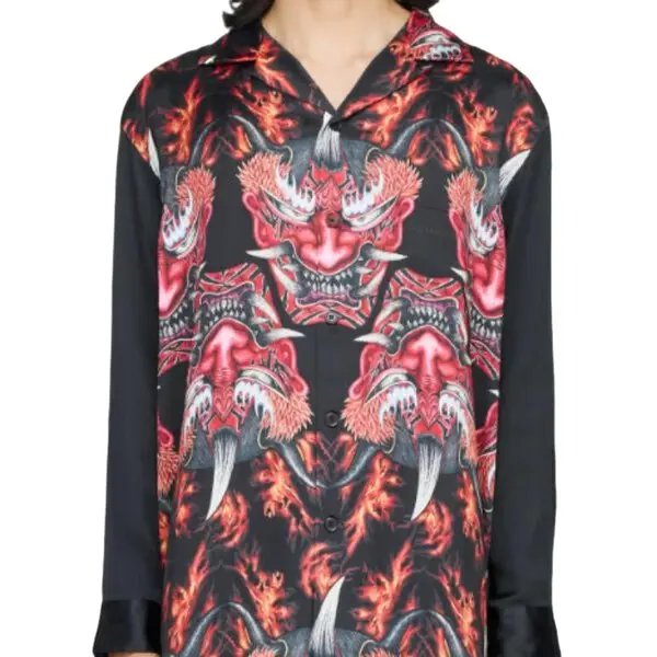 Adidas X Y-3 Red Satin Graphic Shirt Asia Sizing - Multicolor