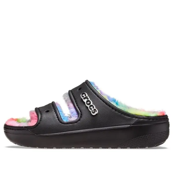 CROCS Classic Cozzzy Spray Dye Sandals - Black/multi-color