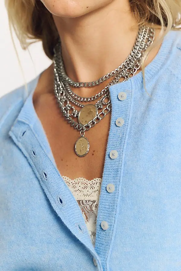 Free People Isolde Layering Necklace - Silver