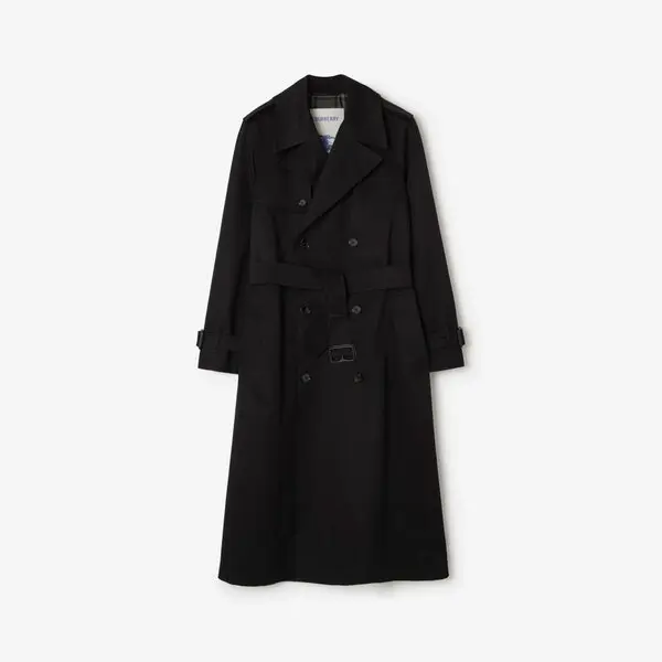 Burberry Long Gabardine Hoxton Trench Coat - Black
