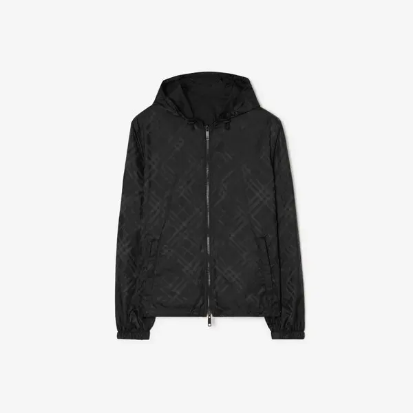 Burberry Reversible Check Newport Hooded Jacket - Black
