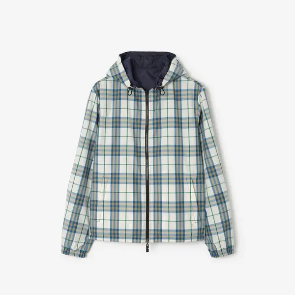 Burberry Reversible Check Newport Hooded Jacket - Peacock Blue
