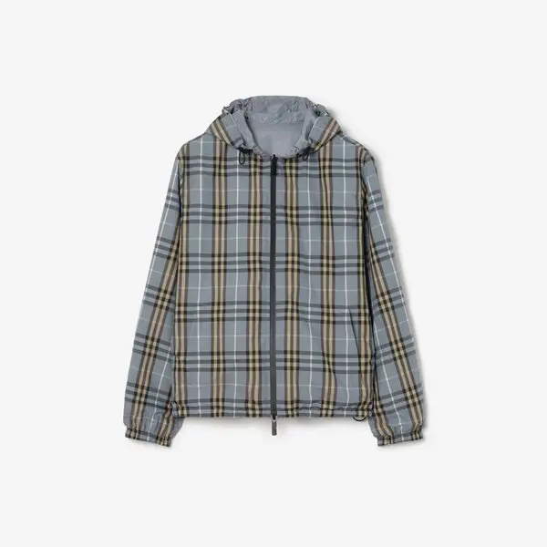 Burberry Reversible Check Newport Hooded Jacket - Wave Blue