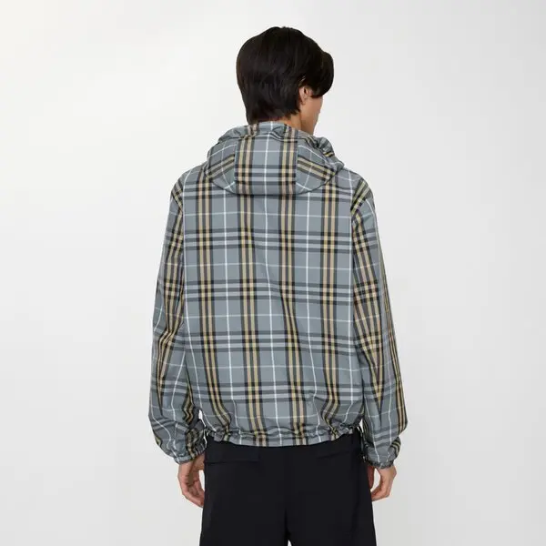 Burberry Reversible Check Newport Hooded Jacket - Wave Blue