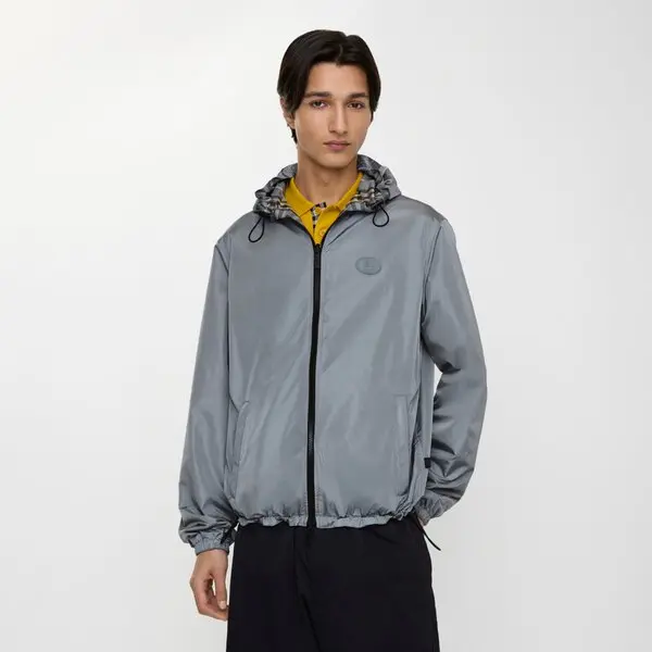 Burberry Reversible Check Newport Hooded Jacket - Wave Blue