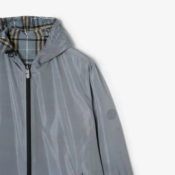 Burberry Reversible Check Newport Hooded Jacket - Wave Blue