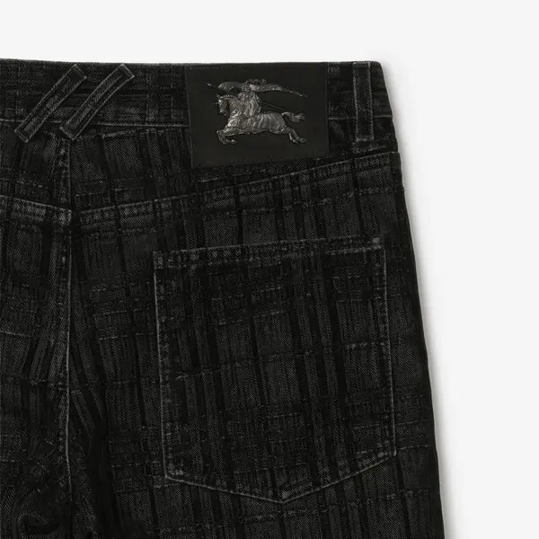 Burberry Check Flocked Straight Jeans