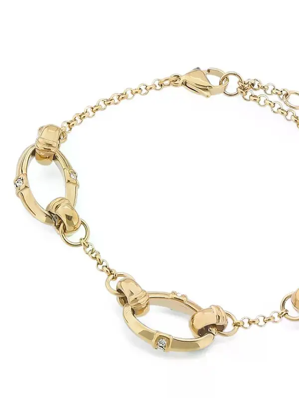 Guess Tone Link Bracelet With Crystal Appliqu