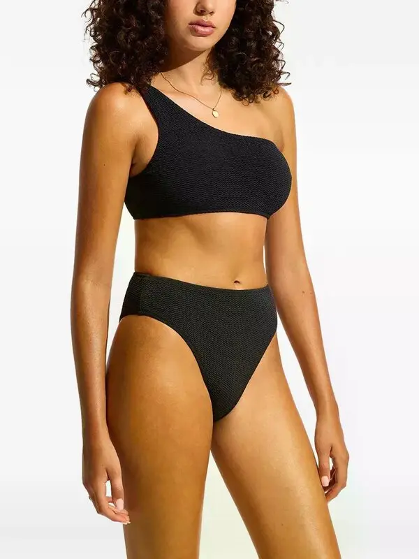 Seafolly Sea Dive Textured One-shoulder Bikini Top