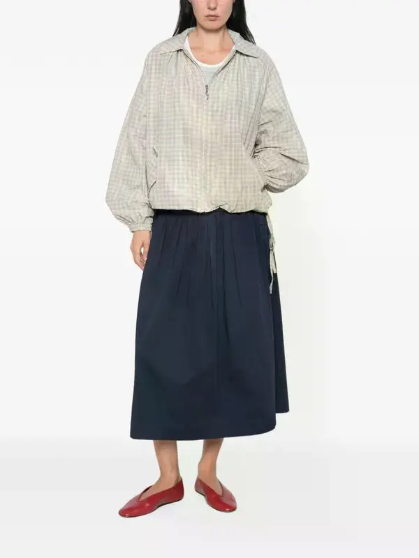 DAMSON MADDER Lailah Gingham-print Bomber Jacket - Neutrals
