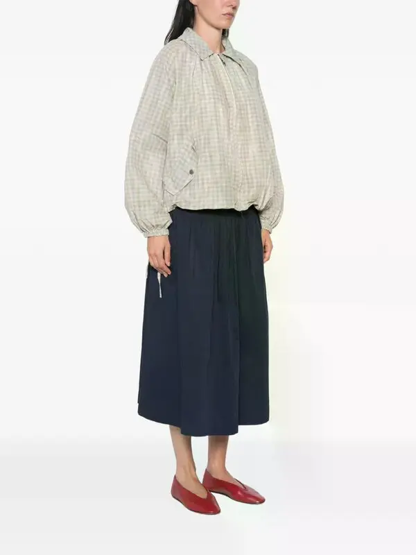 DAMSON MADDER Lailah Gingham-print Bomber Jacket - Neutrals