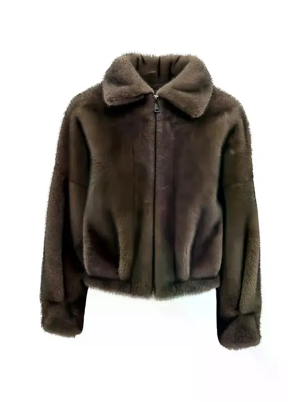 VALENTINI 1972 Faux-fur Cropped Jacket - Brown