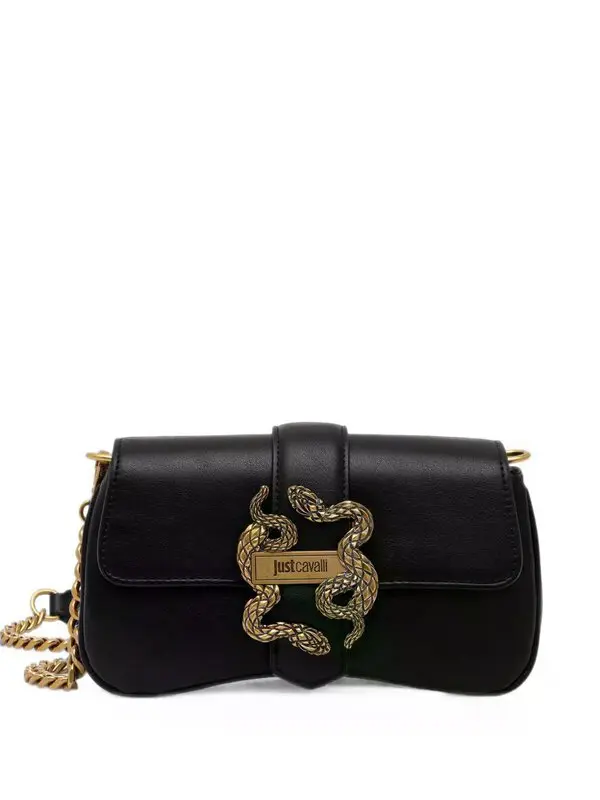 Just Cavalli Snake-plaque Cross Body Bag - Black