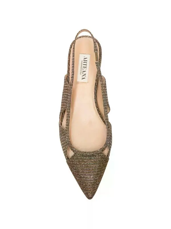 ARTEANA Glitter Slingback Pumps - Brown