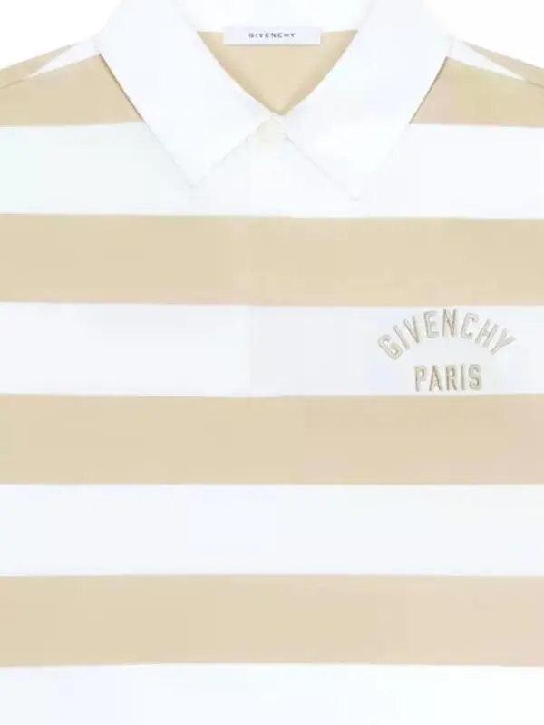 Givenchy Striped Polo In Cotton With Paris Embroidery