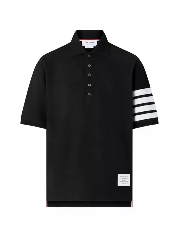 Thom Browne Pique 4-bar Polo - Black