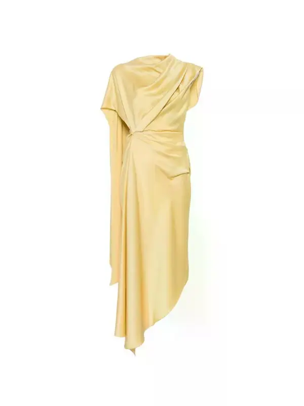 DE LA VALI Lunessa Draped Asymmetric Dress