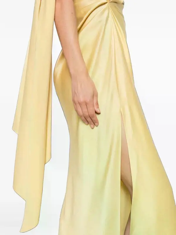 DE LA VALI Lunessa Draped Asymmetric Dress