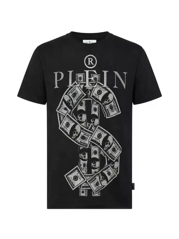 Philipp Plein Jersey T-shirt Plein Dollar - Black