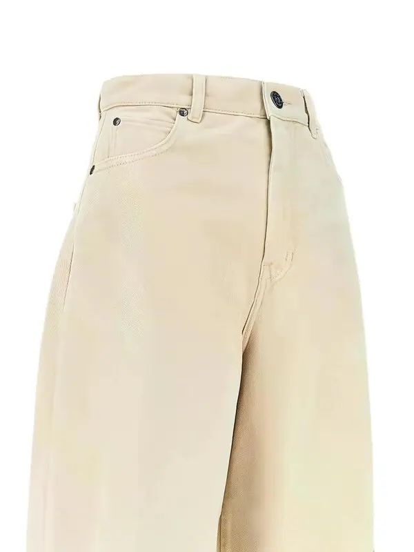 Max Mara Cotton Drill Trousers Ivory