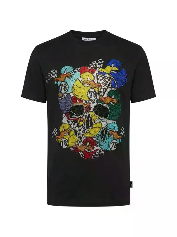 Philipp Plein Jersey T-shirt Plein Ducks Bling - Black