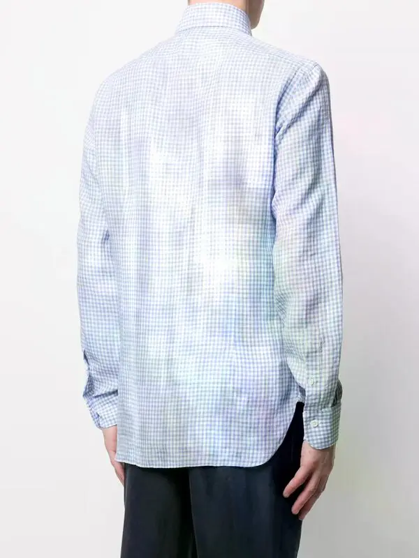 BARBA NAPOLI Gingham Check Pattern Shirt