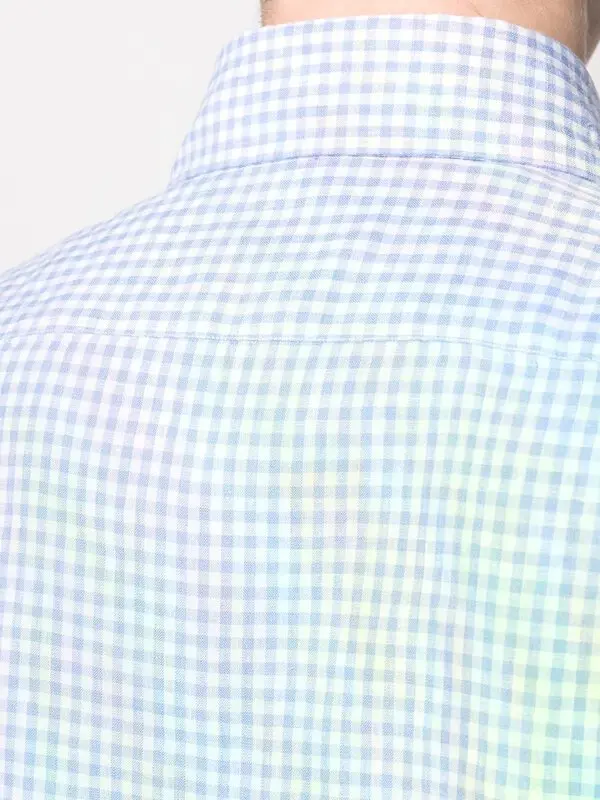 BARBA NAPOLI Gingham Check Pattern Shirt