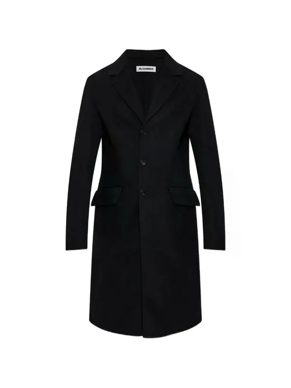 JIL SANDER Single-breasted Notched-lapel Coat - Black