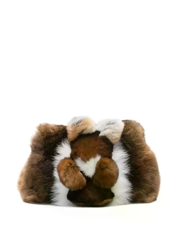 ANITA BILARDI Scoiattolo Faux-fur Clutch Bag - Brown