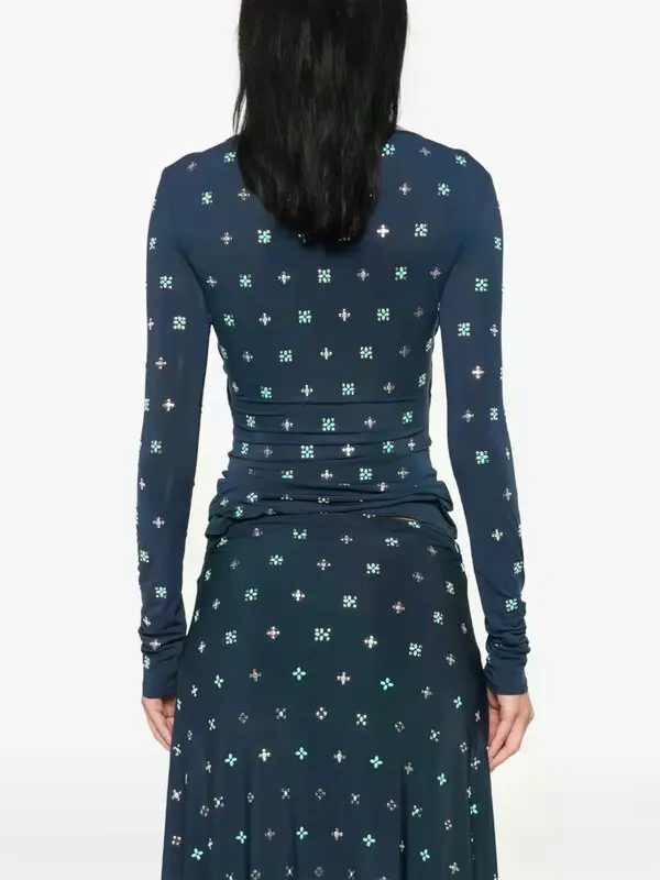 Rabanne Embellished Keyhole T-shirt